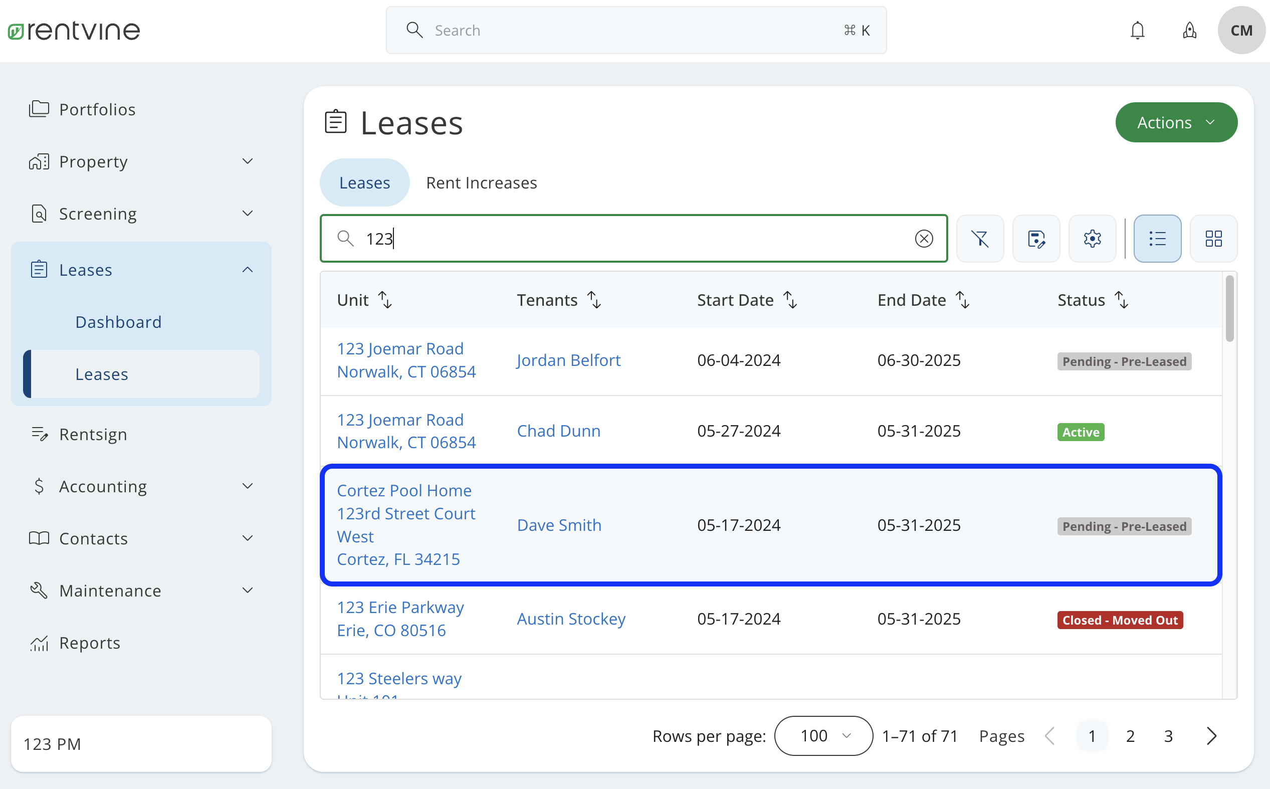 How to View a Tenant/ Lease Ledger